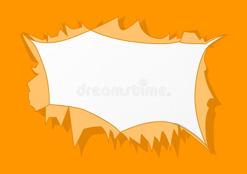 Orange Tear into White Background Stock Illustration - Illustration of ...