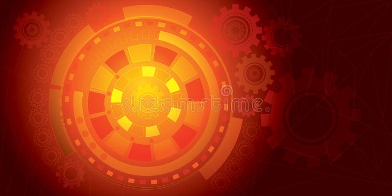 Orange Technology Background Stock Illustration - Illustration of ...