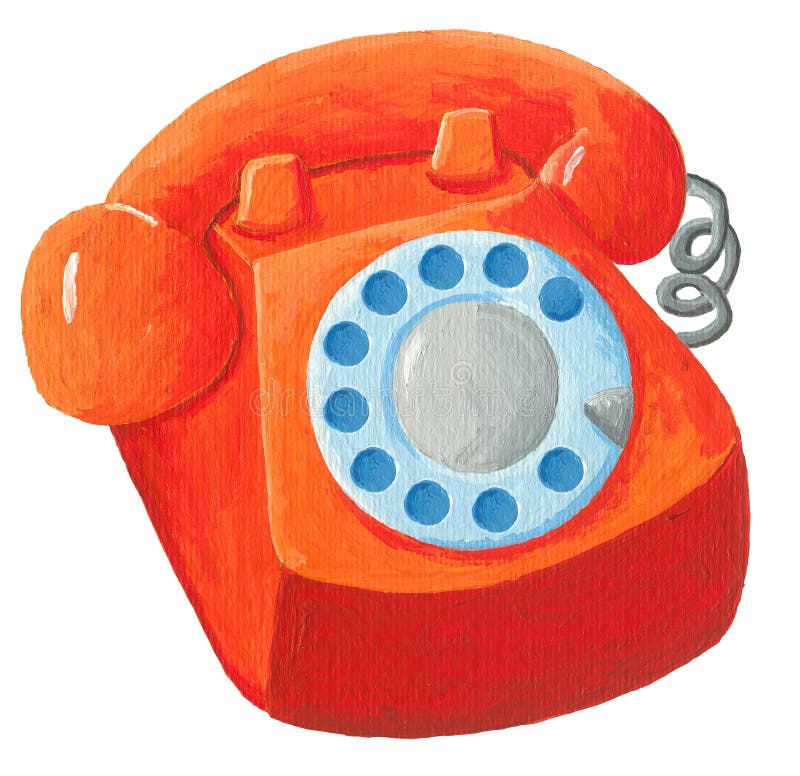 Orange Telephone Icon Isolated on Purple Background. Landline Phone ...
