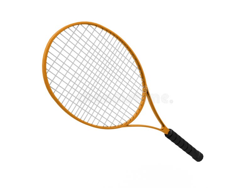 Orange Tennis Racket Isolated on White Stock Illustration ...