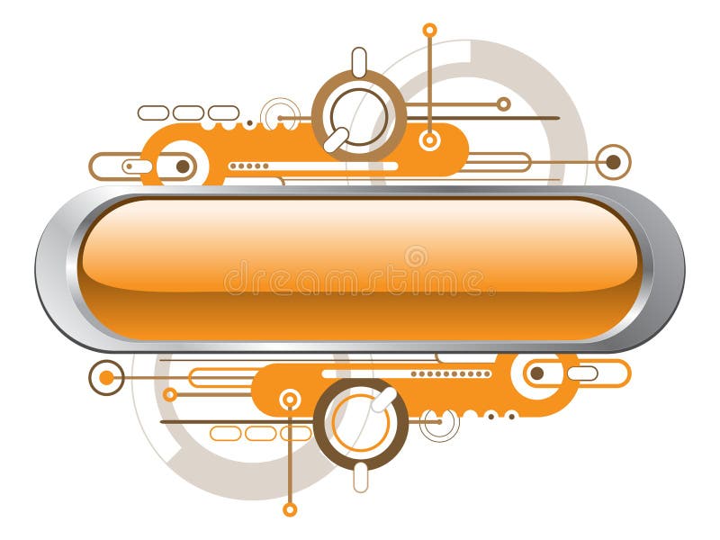 Orange text banner stock vector. Illustration of glossy - 12911499