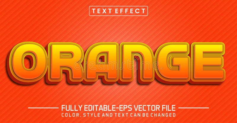 Orange Text Editable Style Effect Stock Vector - Illustration of poster ...