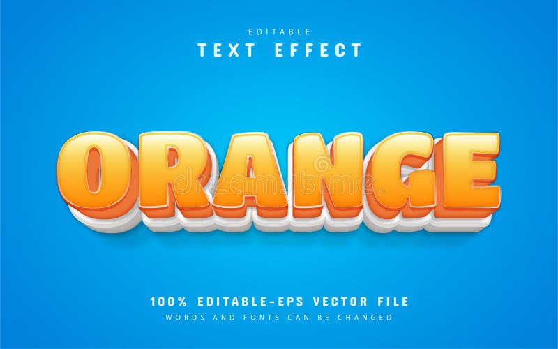 Orange Text Effect Cartoon Style Stock Vector - Illustration of ...
