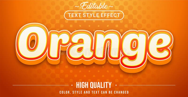 Orange Text Effect - Editable Text Effect Stock Vector - Illustration ...