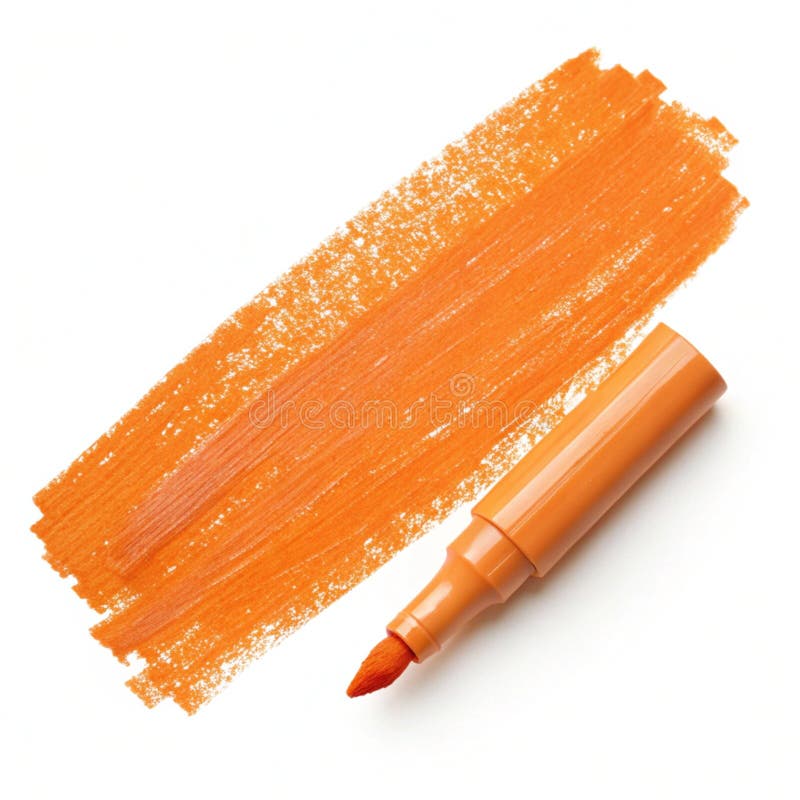 Orange Text Marker Paint Texture Isolated on White Background Stock ...