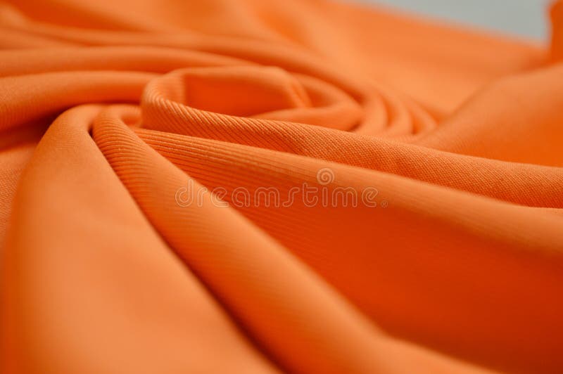 Orange Textile Pattern As a Background. Orange Material Texture on ...