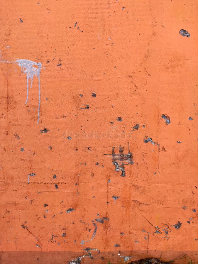 Orange Texture Old Wall with Peeling Paint, Scratches and Cracks Stock ...