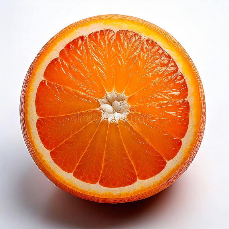 Orange with Textured Skin Centered on White Backdrop Stock Illustration ...