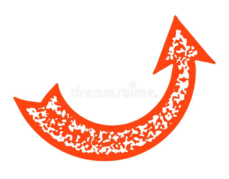 Orange Textured Upward Curved Arrow Illustration Stock Vector ...