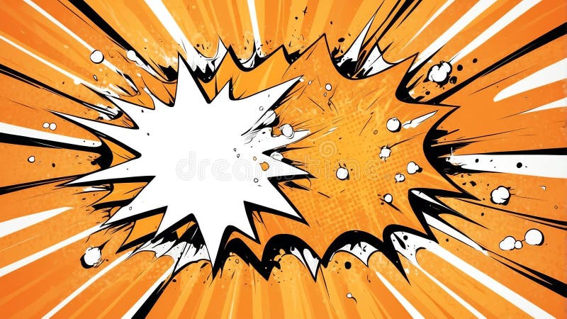 Orange Theme Exploding Pop Speech Bubble B Ai Generated Stock ...