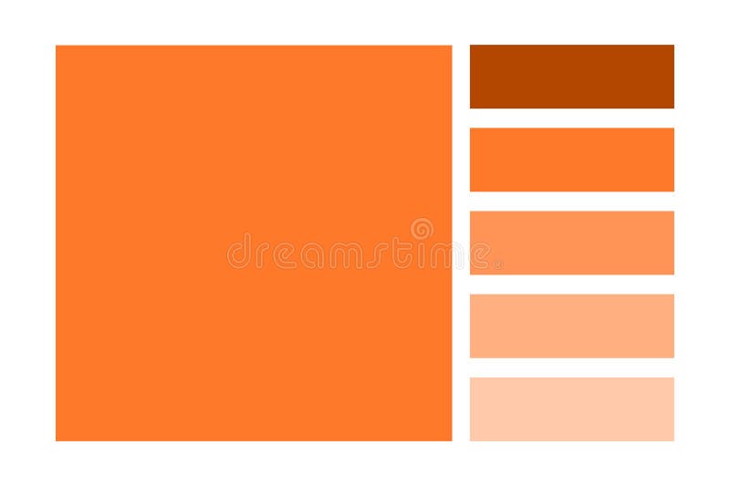 Orange Theme Layout. Bright Tone Panel. Flat Color Division. Vector ...