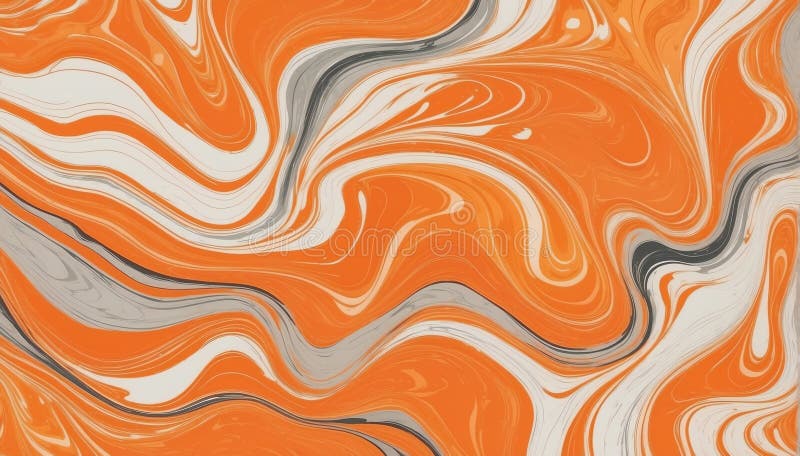 Orange Theme Marbled Paper Design Ai Generated Stock Illustration ...