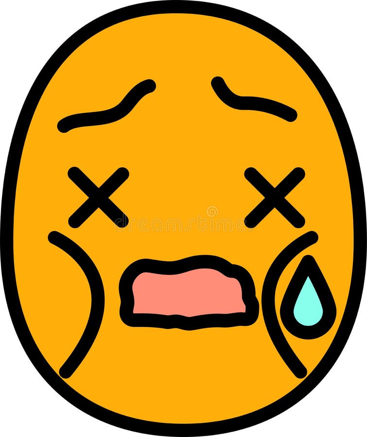 Orange Thin Man Emoticon Icon Stock Vector - Illustration of ...