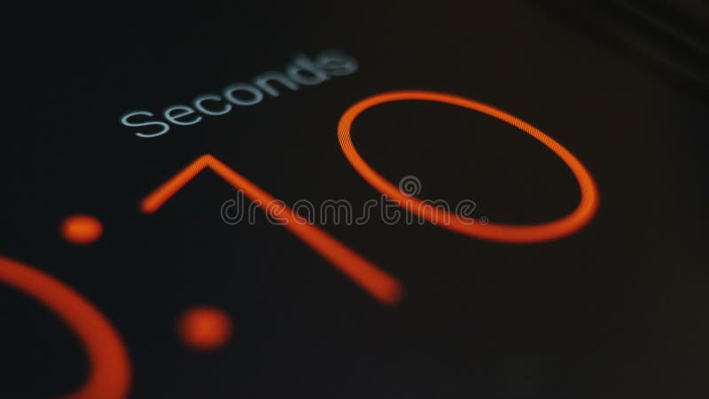 Orange Thin Number Fonts Countdown Close Up in Black Background. Stock ...