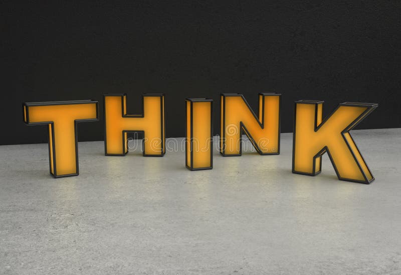 Orange think letters stock illustration. Illustration of chalk - 31847064