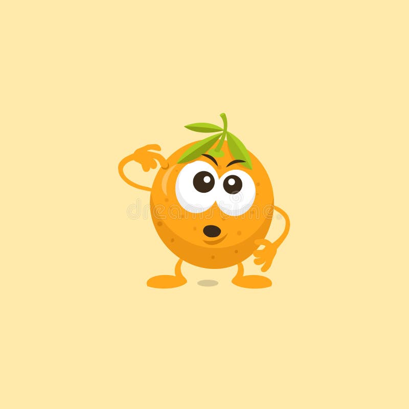 Orange Thinking Mascot Stock Illustrations – 482 Orange Thinking Mascot ...