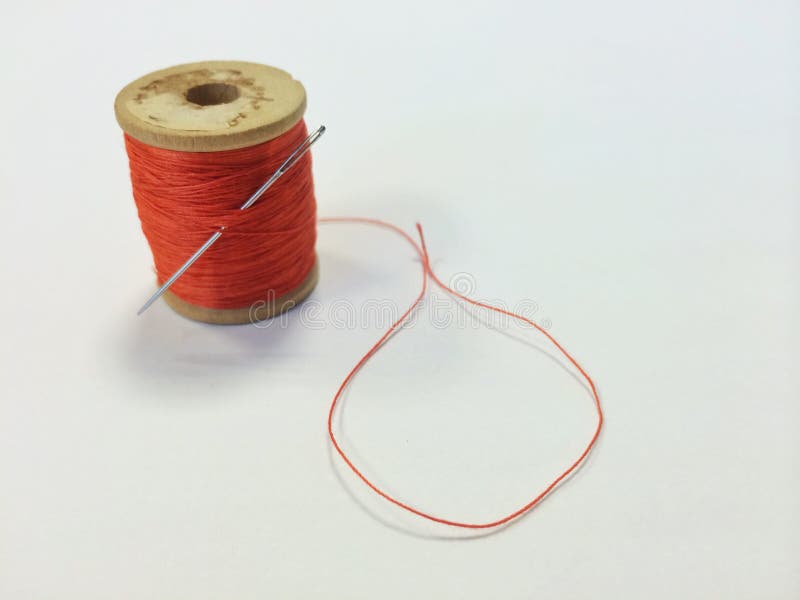 Orange Thread II stock image. Image of spool, wooden - 50964239