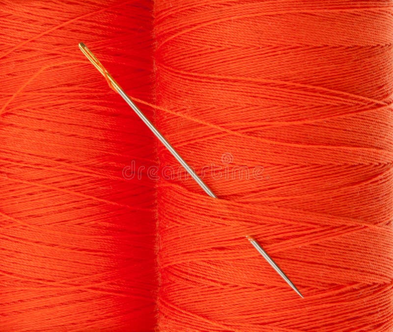 Needle and Thread in Hand Closeup Stock Photo - Image of fashion ...
