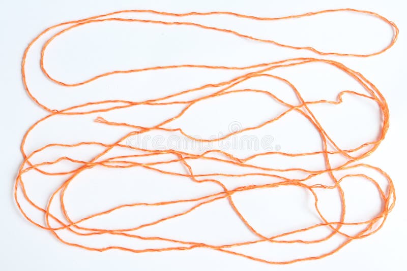 Orange Thread on a Piece of Paper. Stock Photo - Image of diagram ...