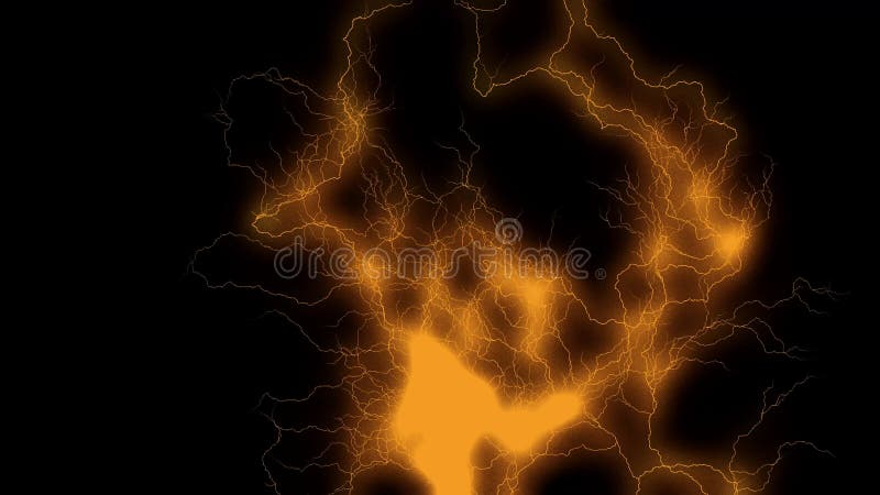 Orange Thunder Energy Animation Background Stock Video - Video of ...