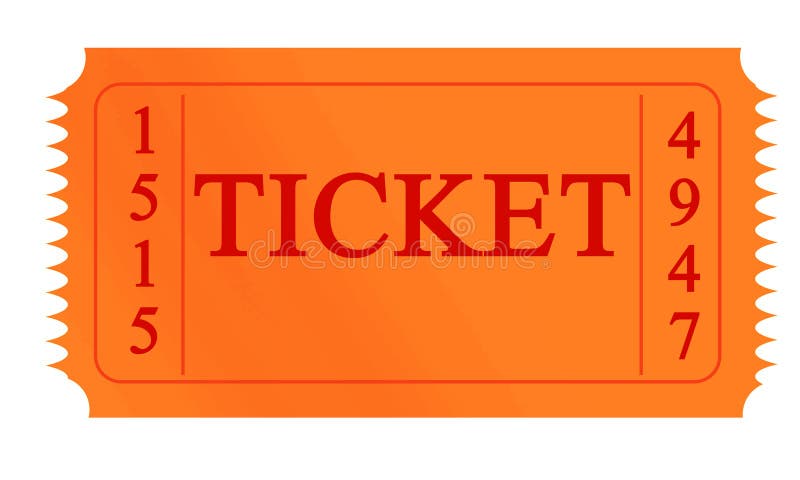 Orange Admission Ticket Isolated on Black Stock Vector - Illustration ...
