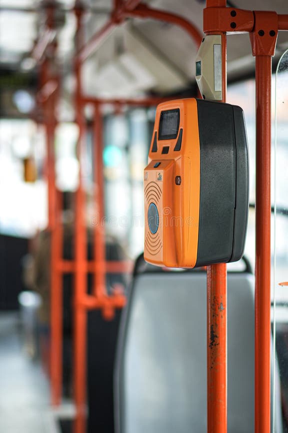 Ticket Validator Inside a Public Transportation Bus Stock Photo - Image ...