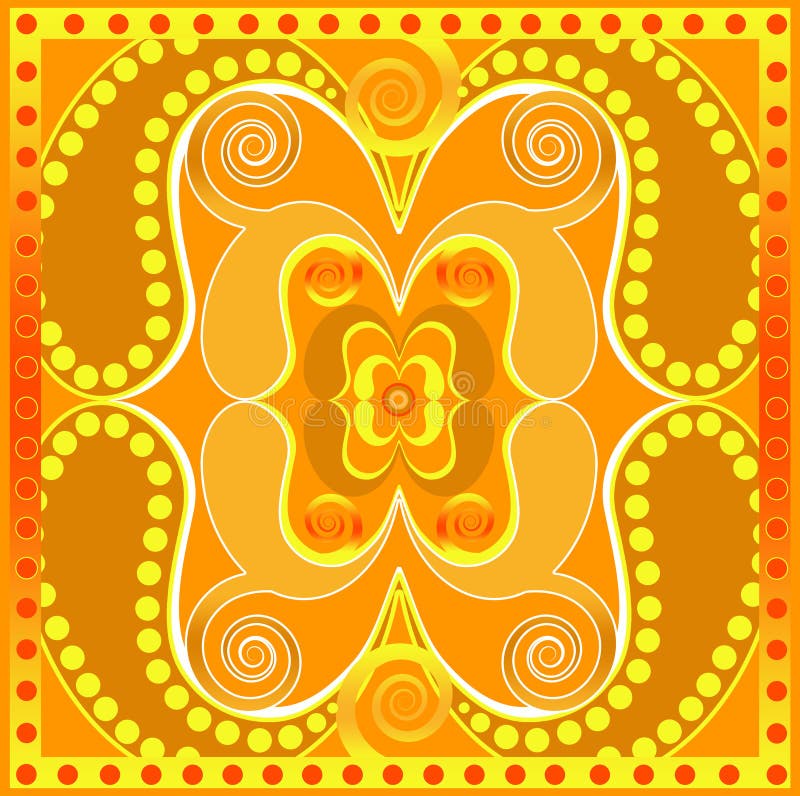 Orange Tribal Ethnic Pattern Stock Illustration - Illustration of ...