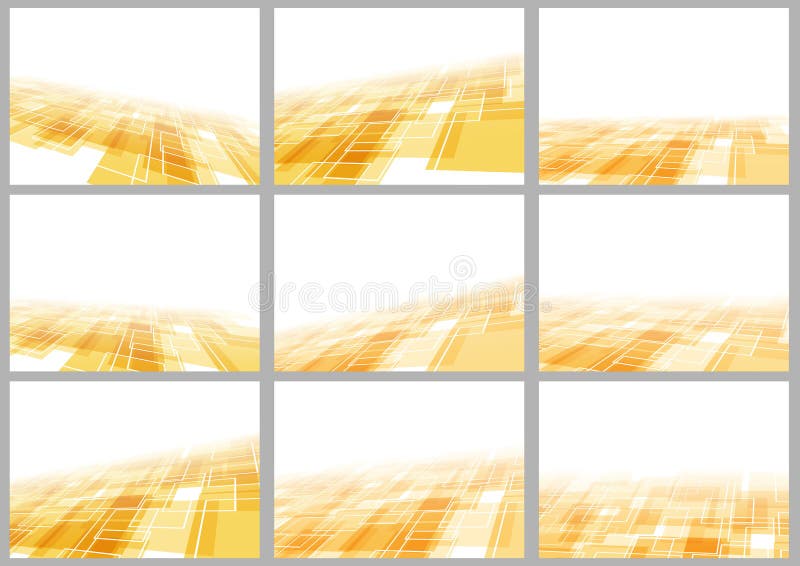 Orange Tile Perspective Backgrounds Collection Stock Vector ...