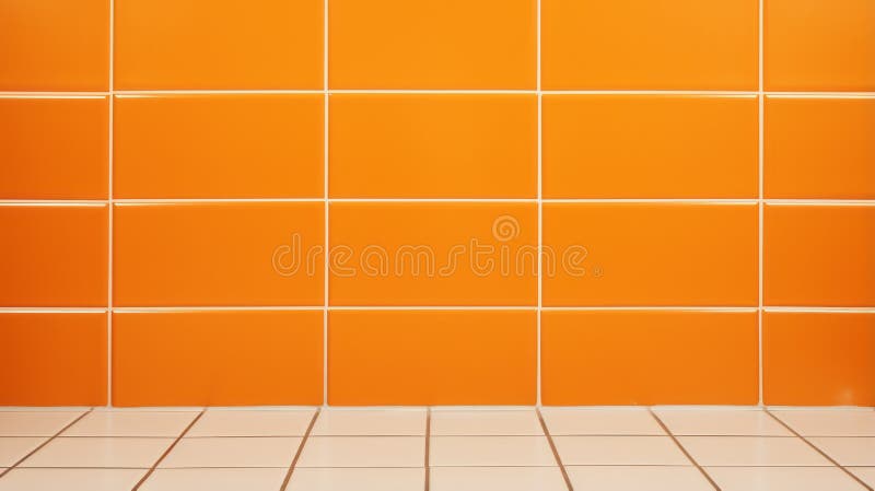 Orange Tiled Bathroom Floor Uhd Image with Cross Processing and Matte Photo Style Stock ...