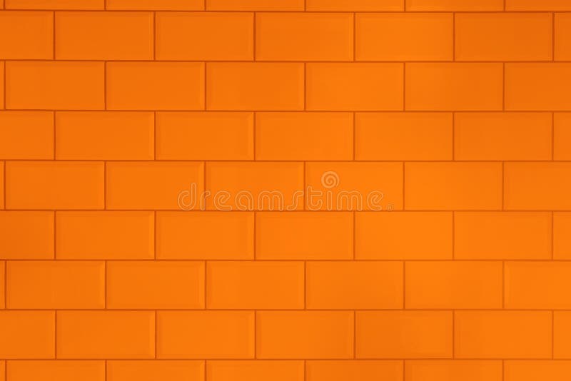 Orange Tiles Brick Background. Interior of the Kitchen or Bathroom ...