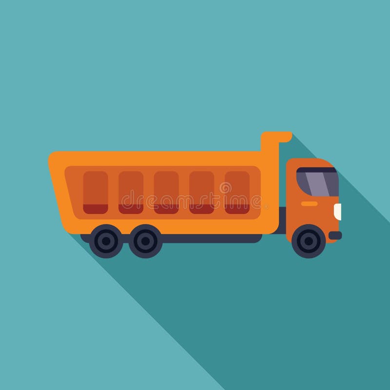 Orange Tipper Truck Delivering Building Materials on Construction Site ...