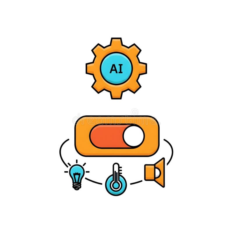 Orange Toggle Switch a I Smart Home Automation System Control Panel ...