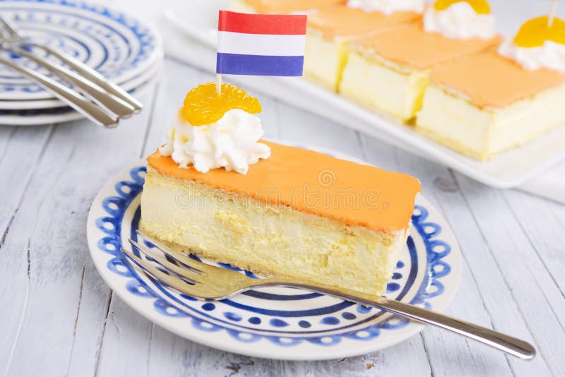 Orange Tompouce, Traditional Dutch Treat with Pudding and Frosting on ...