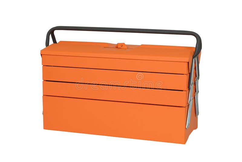 Orange tool box stock photo. Image of labor, copy, steel - 41475724