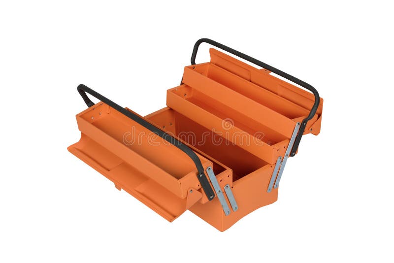 Orange tool box stock photo. Image of labor, copy, steel - 41475724
