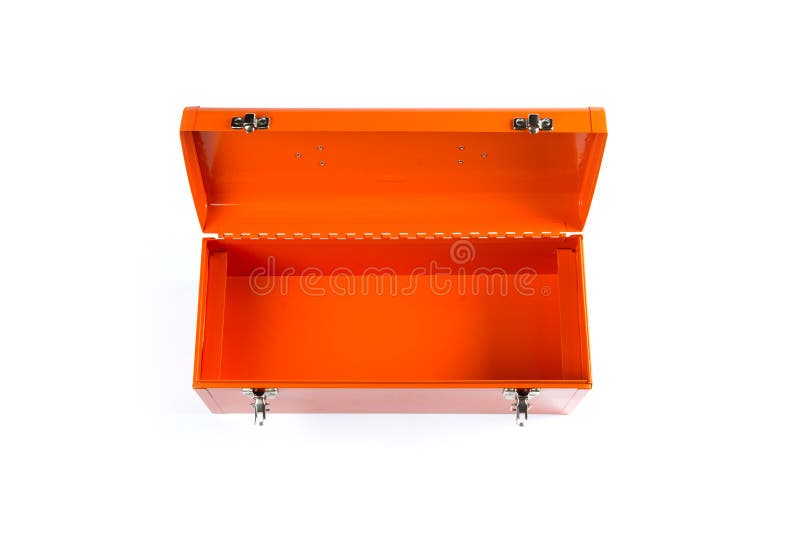 Orange Tool Box Isolated on White Background Stock Photo - Image of ...