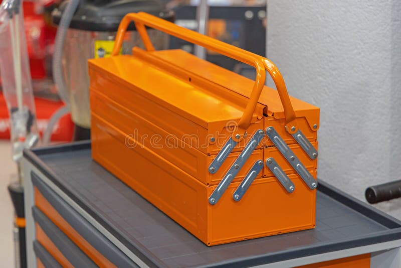 Orange Tool Box stock image. Image of clean, handles - 247546805