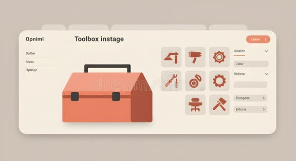 Orange Toolbox Icon on Digital Interface Stock Illustration - Illustration of tools, digital ...