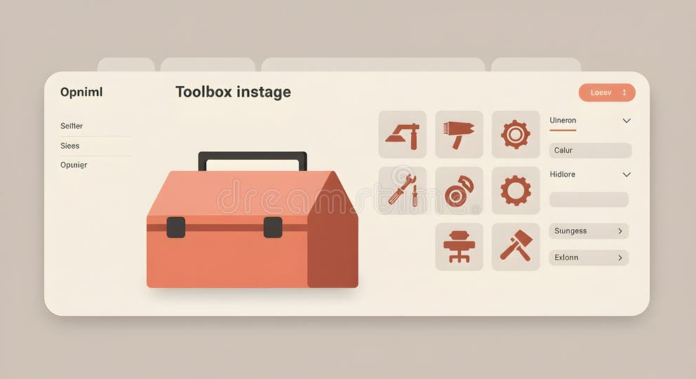 Orange Toolbox Icon on Digital Interface Stock Illustration - Illustration of tools, digital ...