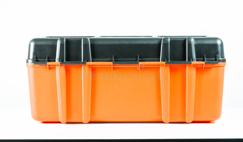 Orange toolbox isolated stock image. Image of drawer - 47239179