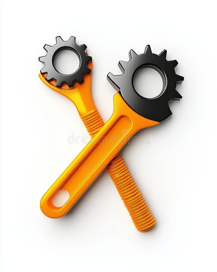 Orange Tools on White Isolated Background Stock Illustration ...