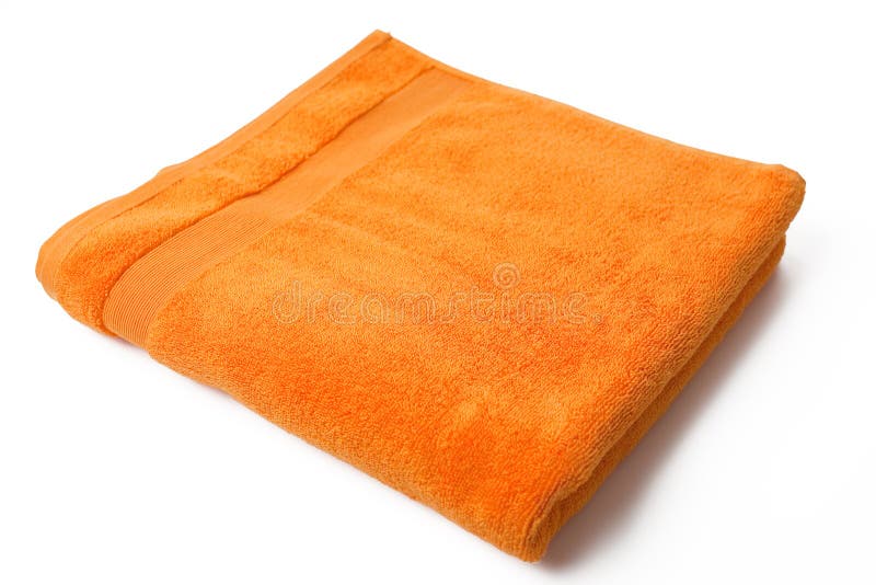 Orange towel stock image. Image of laundry, absorbent - 11936317