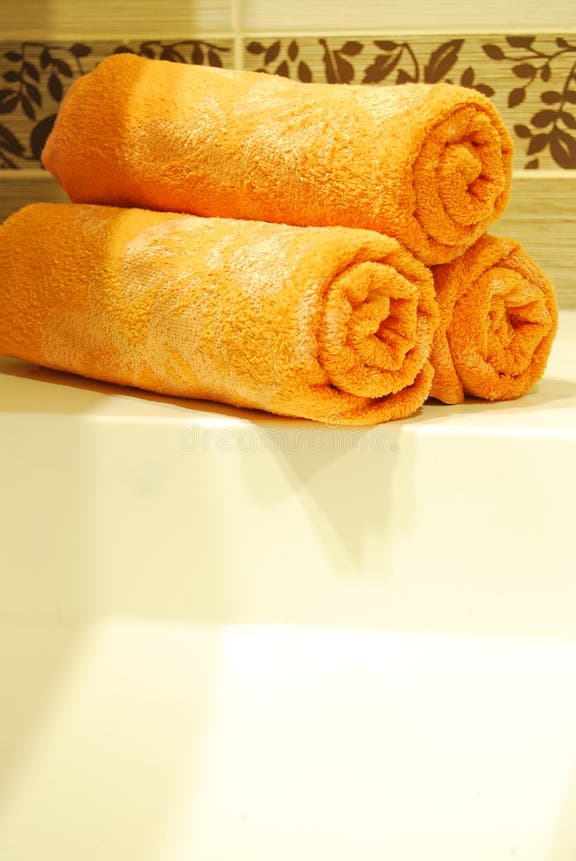 Orange Towels stock photo. Image of ceramic, clean, care - 10606746
