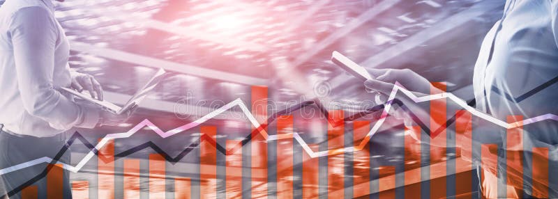 Orange Trading Charts. Stock Exchange Concept. Red Stock Image - Image ...