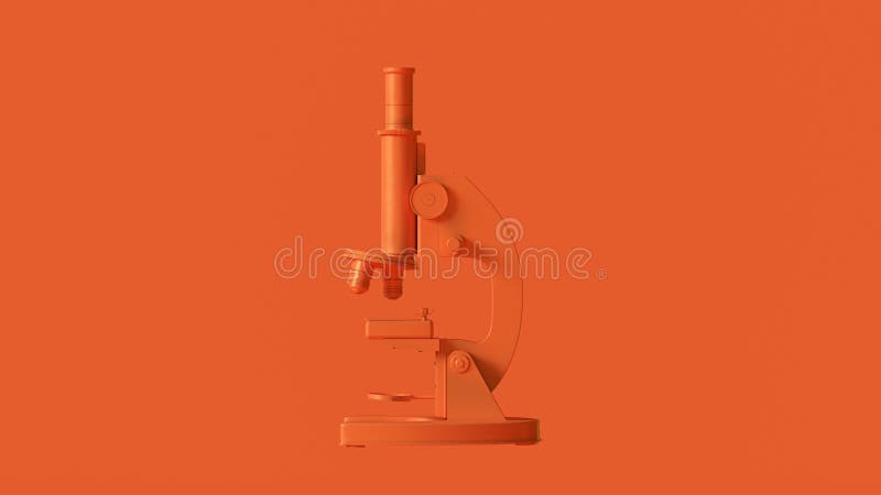 Orange Traditional Microscope Stock Illustration - Illustration of ...