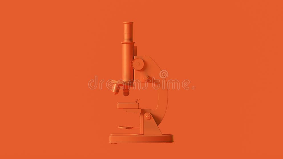 Orange Traditional Microscope Stock Illustration - Illustration of ...