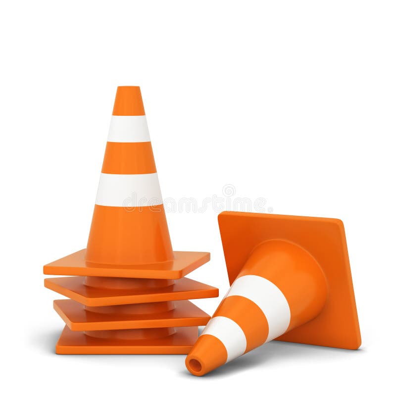 Orange traffic cone stock illustration. Illustration of alert - 195205970