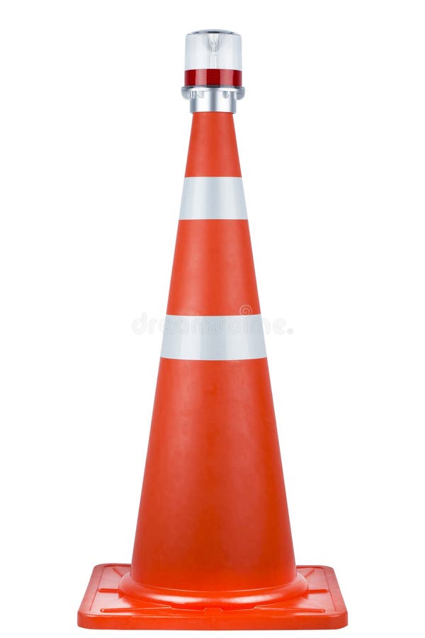 Orange Traffic Cone with Isolated White Background with Light Clipping Path Stock Image - Image ...