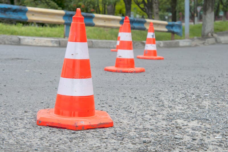 Orange traffic cone stock photo. Image of forbidden, highway - 95807526