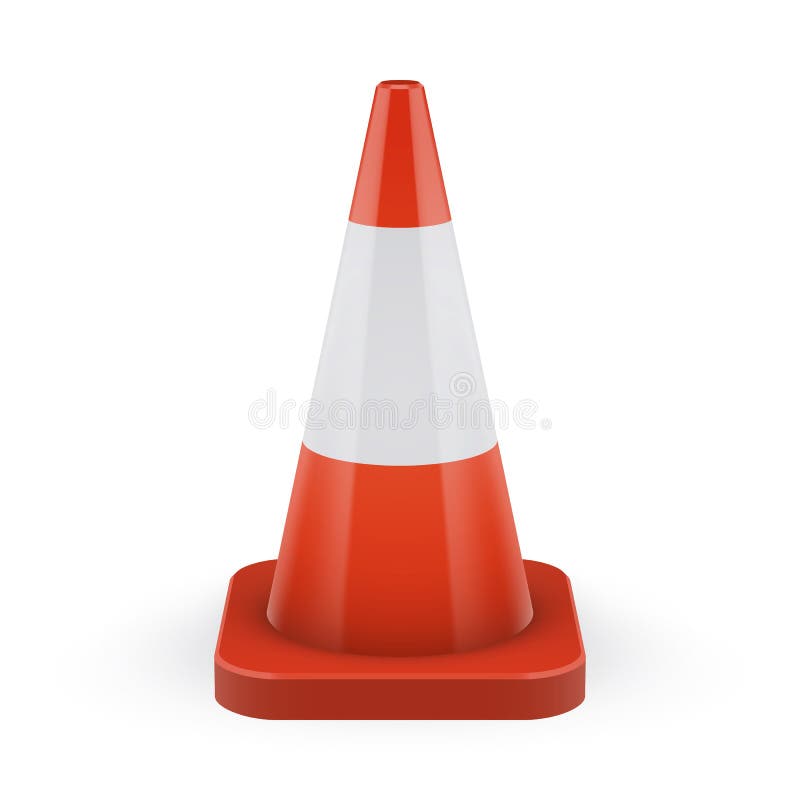 Orange Traffic Cone with Rounded Rectangular Base Stock Vector ...